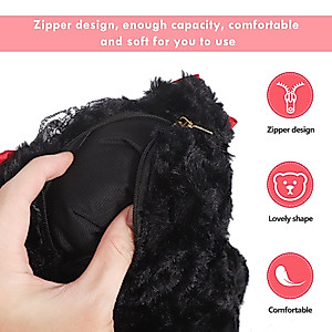 Amosfun kawaii purse gothic lolita bag purses decor dress bear- Plush Doll Sling Bag Lovely Lace Bear Crossbody Bag Chic Small Shoulder Bag for- Women- Ladies Girls (Black)