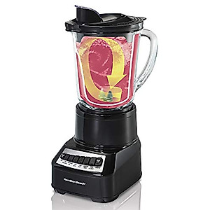 Hamilton Beach Wave Crusher Blender with 14 Functions & 40oz Glass Jar for Shakes and Smoothies, Black (54220)