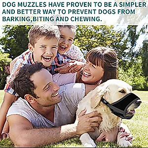 Dog Muzzle for Medium Dogs, Dog Muzzle for Large Dogs Biting, Soft Nylon Muzzle Anti Biting Barking Chewing,Air Mesh Breathable Drinkable Adjustable Pet Muzzle for Medium Large Dogs L Black