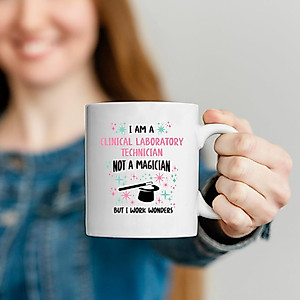 quotedazur - Mug I'm A Clinical Laboratory Technician, Not A Magician, But I Work Wonders - Gift For Lab Techs, Medical Staff, Healthcare Professionals - Ceramic - Black