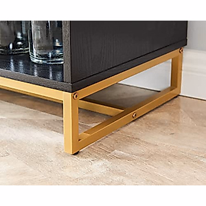 Home Source Black Accent Bar Cabinet with Mesh Door