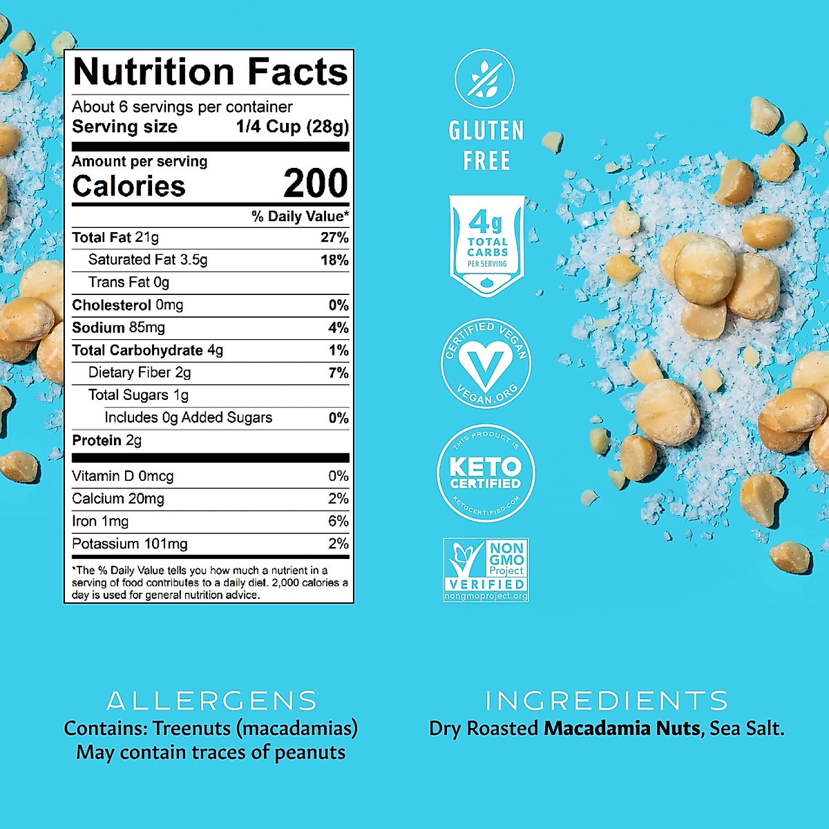 Mauna Loa Premium Hawaiian Roasted Macadamia Nuts, Hawaiian Sea Salt Flavor, 6 Oz Jar (Pack of 1)