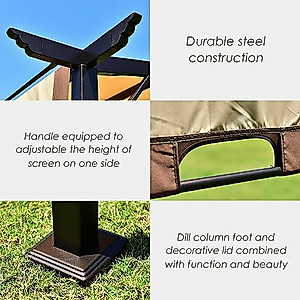 BBQ Gazebo Canopy 12' x 9' Pergola Kit Metal Frame Gazebo &Canopy Cover Patio Furniture Shelter Grill Gazebo Shelter for Patio, Garden