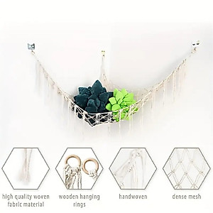 Stuffed Animal Net or Hammock, Mesh Hanging Stuffed Animal Storage Net for Plushies, Squishmallow Net Hardware Included, White, Stretches up to 55 Inches, 1 Pack