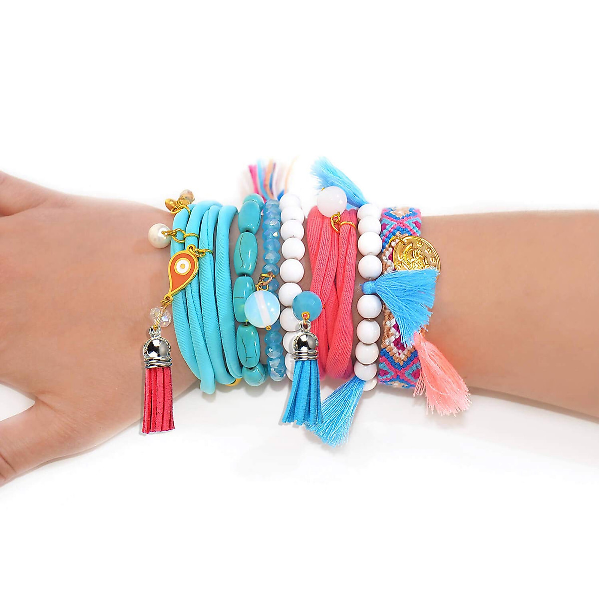 Paxcoo 120Pcs Keychain Tassels Acrylic Keychain Blanks Keychain Rings Bulk for DIY Keychain Key Rings Craft Supplies