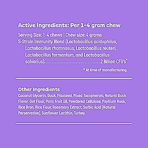 Active Chews | Pet Probiotics for Dogs | Dog Probiotics and Digestive Enzymes for Dogs Diarrhea, Gut Health for Dogs | Probiotic Chews for Dogs w/Fiber, Puppy probiotic Digestive Health, 120 ct
