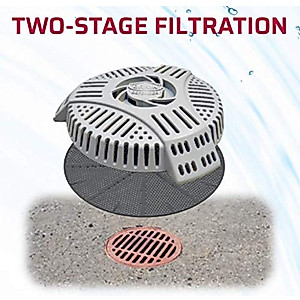 Drain Defender Easy-Install Two-Stage Stairwell Drain Cover Resists Yard Waste Clogs and Flooded Basements