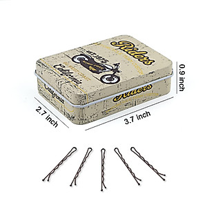 Brown Long Bobby Pins for Thick Hair, 2.75 '' Jumbo Bobby Hair Pins with Case, Extra Large Bobby Pins for Buns, Premium Tipped Hair Style Pins for Women Girls (Brown, 100 Count)