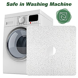 Shower Mat Non Slip,Soft Bath Mat with Drain,Quick Drying PVC Loofah Bathtub Mat for Bathroom,Without Suction Cups,24 x 24 Inch (White)