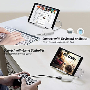 sharllen Lightning USB Camera Adapter,Apple Certified USB Female OTG Reader Connector Charging Port Phone Charger Cable Cord Compatible iPhone/iPad/iPod,USB Drive,MIDI Keyboard,Mouse iOS9.2-14+