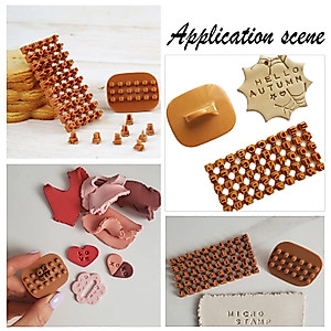 CRASPIRE Letter Stamps for Clay, Cookie Stamps Letters Brown Polymer Alphabet Clay Cutters Set Clay Texture Roller for Clay Cookie