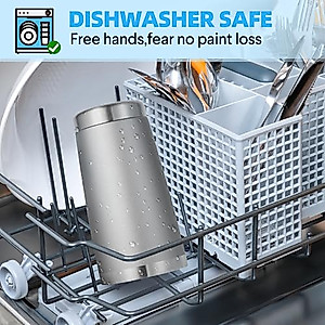 Volhoply 20oz Stainless Steel Tumbler with Lid and Straw,Double Wall Insulated Travel Iced Coffee Mug Fits Car Cup holder,Powder Coated Cups for Hot and Cold Drinks,Gifts for Women Men（Gray,1 Set）