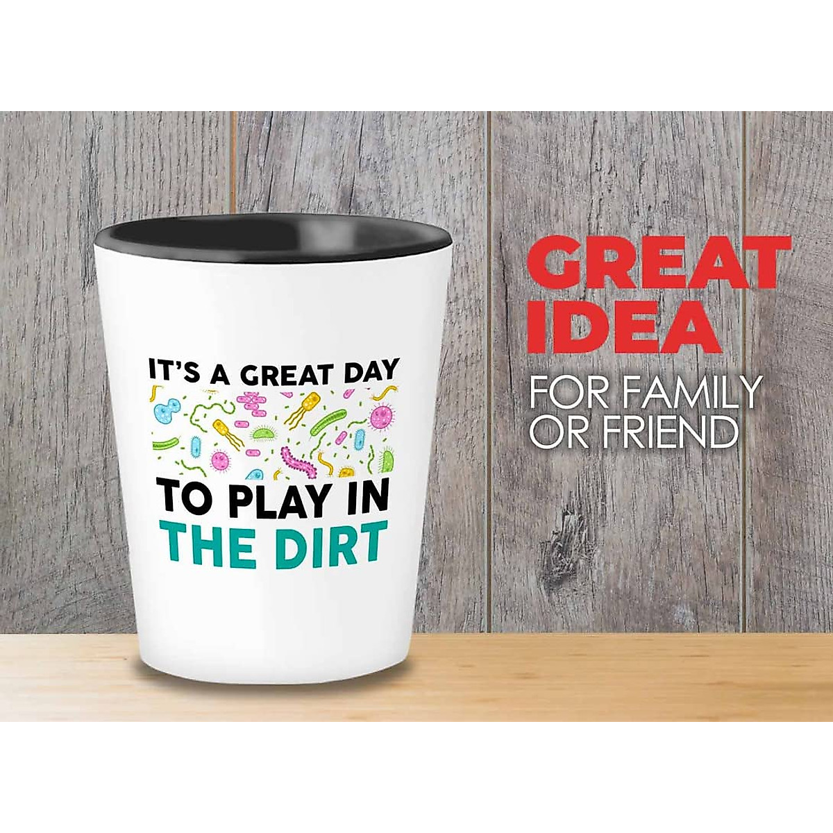 Bubble Hugs Biologist Shot Glass 1.5oz - To Play In The Dirt - Biology Teacher Chemistry Student Biochemistry Marine Scientific Future Laboratory Assistant