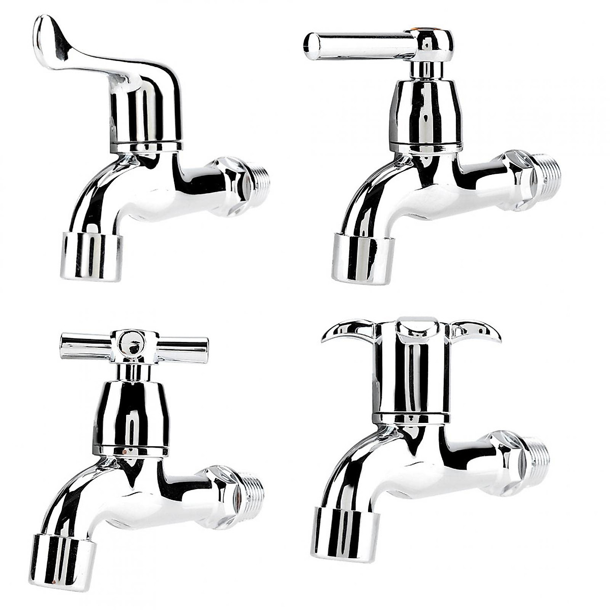 Zerone Plastic Faucet, Chrome Finish, Fish Tail, Wall Mount, Single Handle, Bathroom and Sink Use
