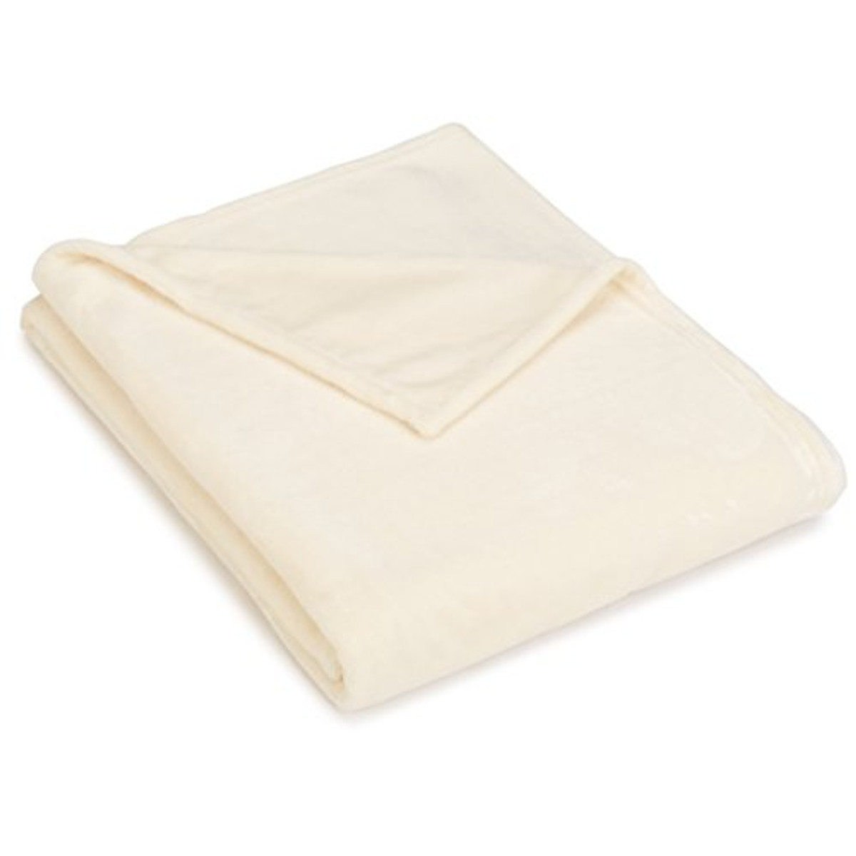 Amazon Brand - Pinzon Velvet Plush Blanket, Ivory, Twin (66 in x 90 in)