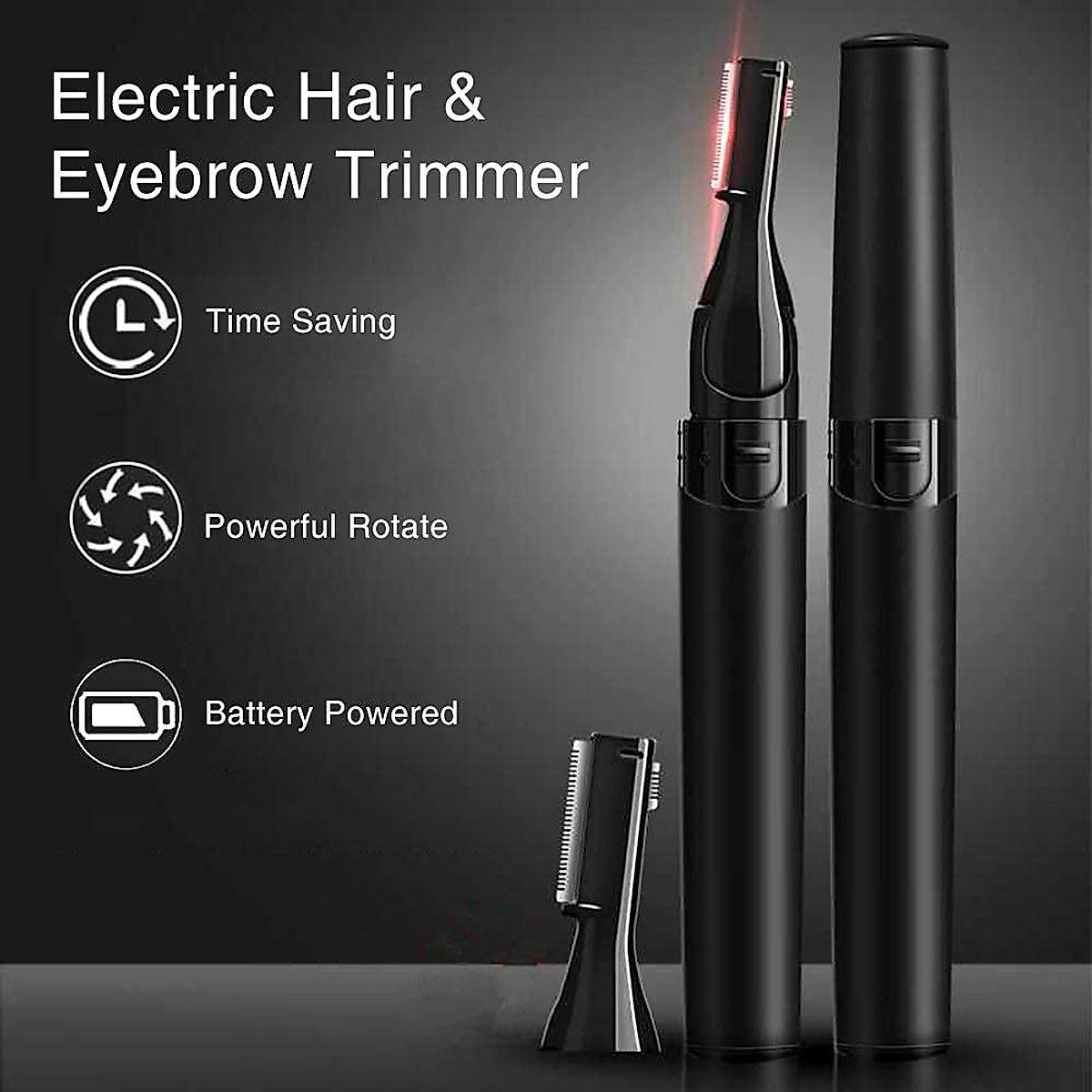 HAMTOD Eyebrow Trimmer, Electric Eyebrow Razor Battery-Operated Facial Hair Remover with Pivoting Head Eyebrow Trimming for Men with Comb, face shavers ,Painless for Face Chin Neck, Upper-Lip