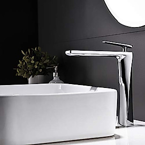 JOMOLA Vessel Sink Faucet Bathroom Single Handle Lavatory Vanity Sink Faucets One Hole Deck Mount Basin Mixer Tap Brass Chrome Tall