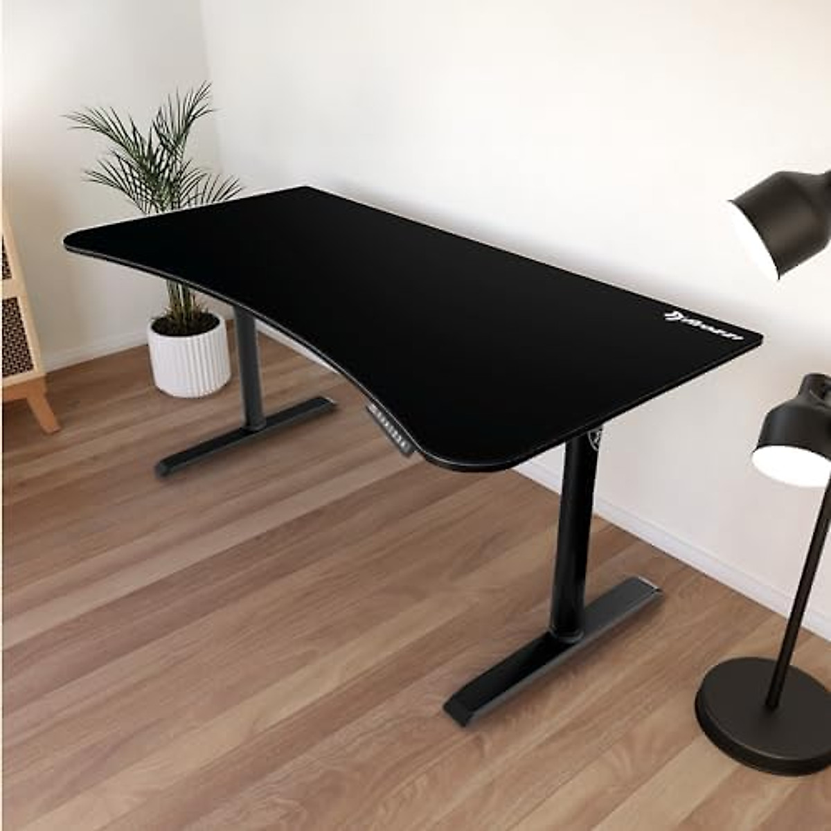 Arozzi Arena Moto Motorized Ultrawide Curved Office and Gaming Sit-Stand Desk Monitor Mount Wire Management Cut-Outs Adjustable Height and Full Surface Water-Resistant Desk Mat