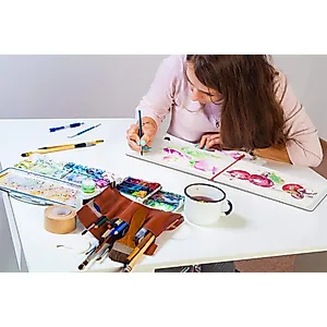 ARTEZA Watercolor Book, Pack of 3, 76 Pages Each, 5.1x8.3 Inch Watercolor Notebook, 110lb/230gsm Cold Pressed Water Pad