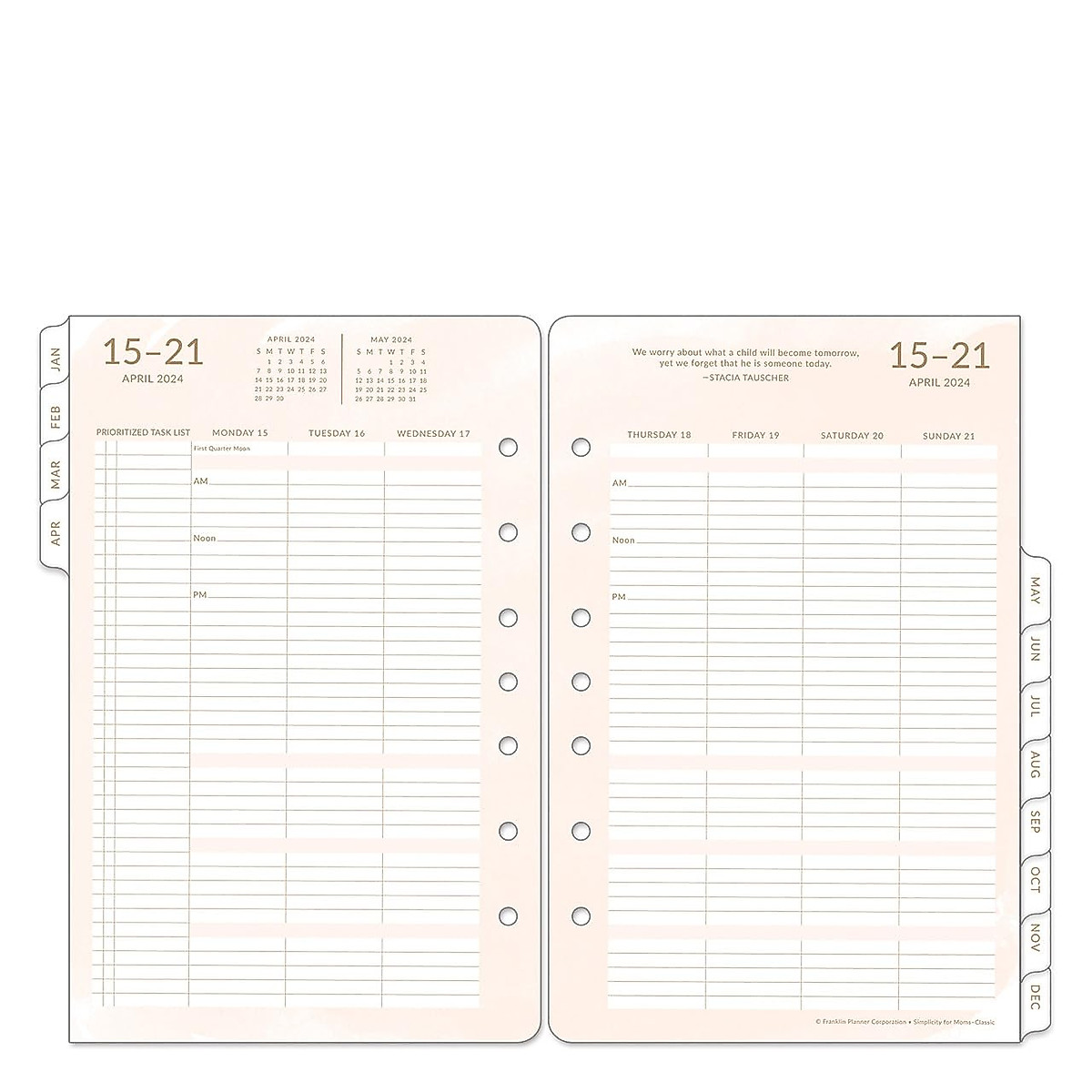 FranklinCovey - Simplicity for Moms Weekly Ring-Bound Planner (Classic, Jan 2024 - Dec 2024)