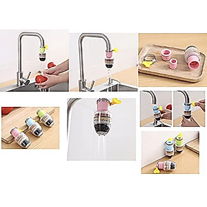 Kitchen Faucet 3 Pack Booster Shower Faucet Water Filters Water Purifier Faucet Kitchen Faucet Water FilterScalable/Rotating/Folding Faucet Water Filter Telescopic (Blue,Pink,Green）