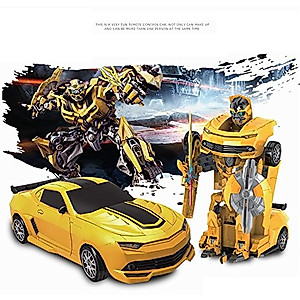 Surpass Remote Controlled Transformation Robot Shape-shift Action Figure, Remote Control Action Figure Model Car Toy for Kids, 1:14 Proportion Bumblebee (1:14 Proportion Big Size)