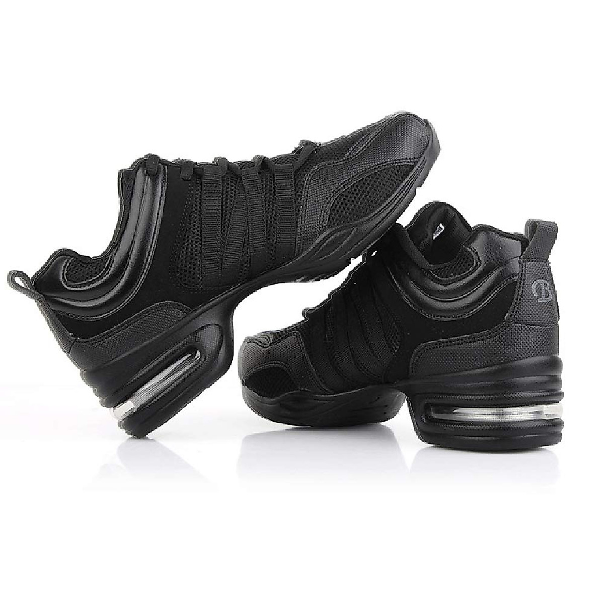 RUYBOZRY Women's Dance Sneakers Mesh Walking Shoes for Zumba Jazz Work Out Fitness Sports Modern Dance Shoes,729-Black-3.5,US 8.5