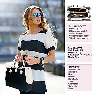 Handbags and Purses for Women, PU Leather Crossbody purse, Top Handle Satchel Bags for women, Tote Bag for Ladies (Black)