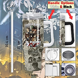 TEEDUU Tumbler M1kasa Insulated Tumbler With Handle Stainless Steel Double Wall Vacuum AOT Anime Tumblers Hot Cold Tea Coffee Travel Cup Thermos Mug Birthday Gift Men Women