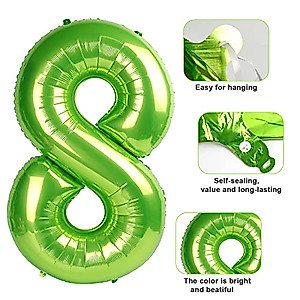 40 Inch Green Number 3 & Mini Dinosaur Balloon, 3rd 3 Years Old Birthday Decorations for Boy, Dinosaur Balloon for Three Rex Birthday Party Decorations, Large Number 13 for Party Decorations