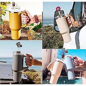 Funny Silicone Straw Topper fit Stanley 30&40 Oz,Straw Cover Cap for Stanley, Cute Straw Cover Kids Themed Party Gifts Decoration,Drinking Straw Tip Covers for Stanley(1777-45-46-47-49)