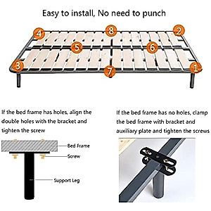 ironwork 2Pcs 10" to 17" Metal Adjustable Height Center Support Leg for Bed Frame, Bed and Sofa Furniture Cabinet Foot Legs Feet Support Heavy Duty, Platform Bed Frame Replacement Legs