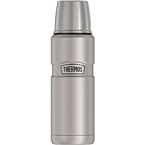 THERMOS Stainless King Vacuum-Insulated Compact Bottle, 16 Ounce, Matte Steel