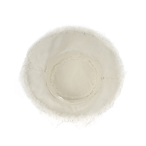 Zylioo XXL Oversized Tassel Bucket Sun Hat,Adjustable Fashion Travel Bucket Hats,Outdoor Beach Hats for Big Heads 24"-25" Beige