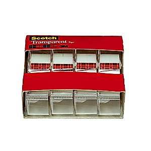Scotch Transparent Tape, 4 Dispensered Rolls, Versatile, Clear Finish, Engineered for Office and Home Use, 3/4 x 850 Inches (4814)