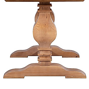 Powell Rustic Honey Solid Pine Double Pedestal Design Dining Sophia Table