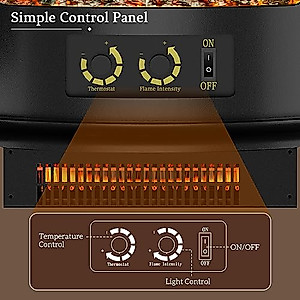 ZIONHEAT Infrared Heating Electric Fireplace Stove, Freestanding Fireplace Heater, Adjustable Brightness and Heating, Overheating Protection System, 1000w/1500w