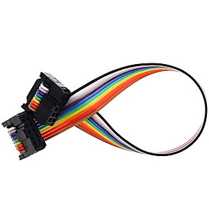 whiteeeen 10pcs 10 Pin for Flat Colorful Ribbon Cable 0.1" Pitch Female to Female Sockets About 7.87" IDC Connector