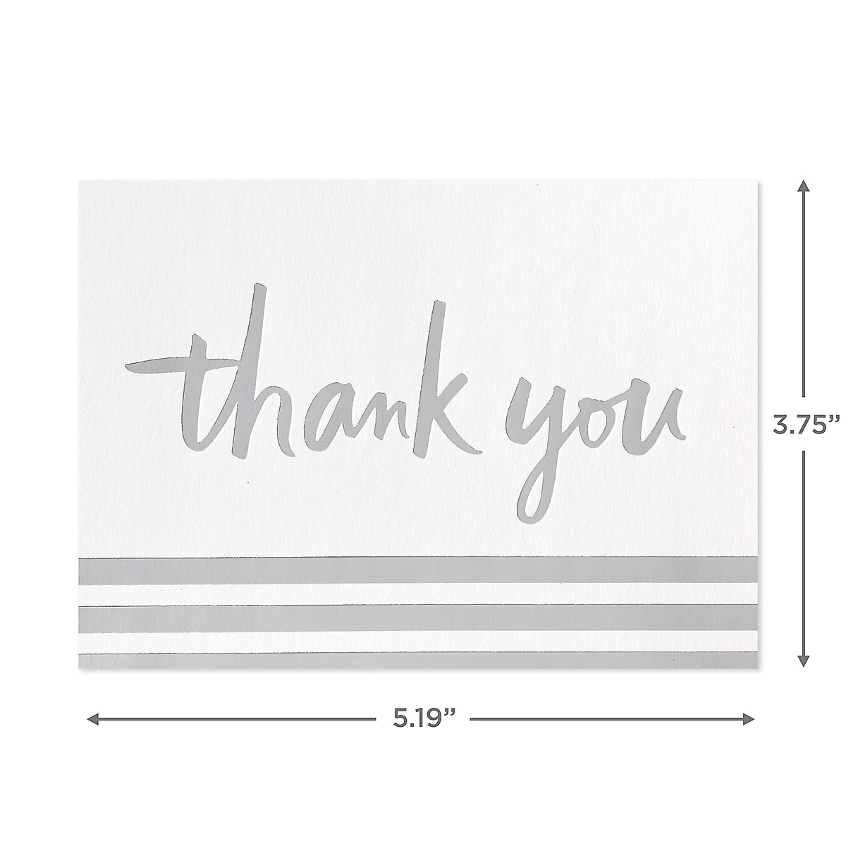 Hallmark Pack of Thank You Cards, Silver Foil (20 Thank You Notes with Envelopes)