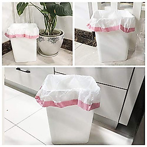 8 Gallon Trash Bags 120 Count Black Drawstring Trash Bags Thick Garbage Bags for Office Kitchen Home Plastic Trash Bags 22.06'' x 25.61'' (White, 8)