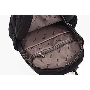 Gazigo Small Backpacks for women,Mini Nylon Bookbag Purse Casual Lightweight Embroidery Daypack (1688 flower Black)