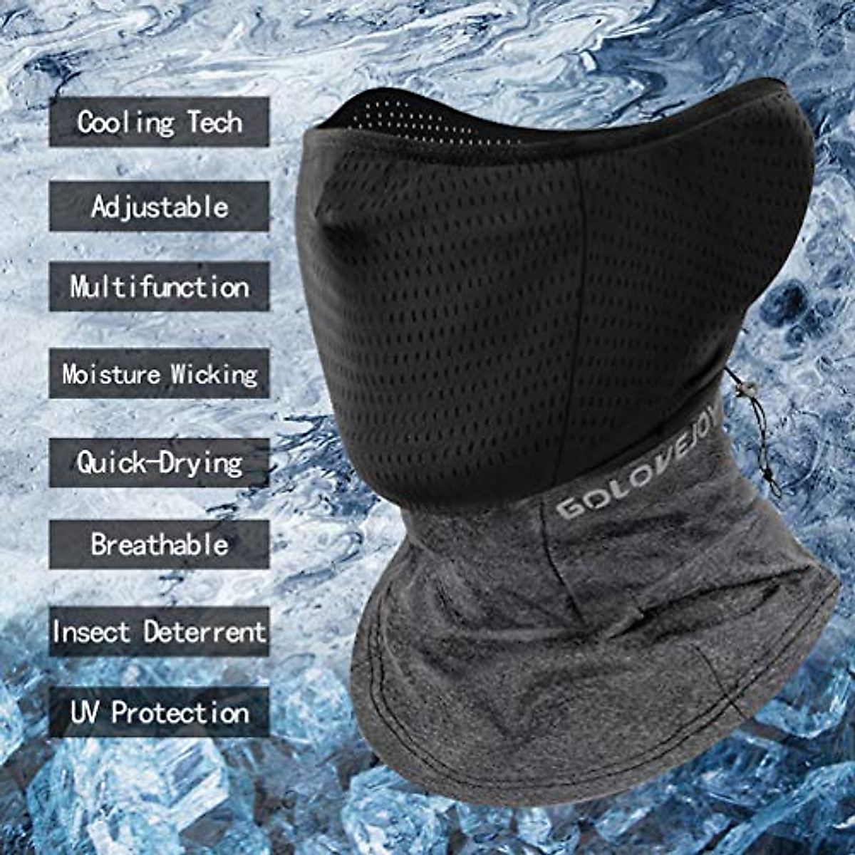 Novawo Reflective Neck Gaiters Adjustable Bandanas UV Protection Balaclavas Headwear Breathable Face Cover for Men Women