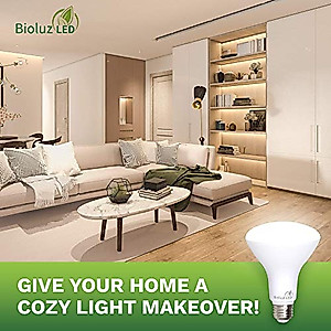 Bioluz LED 90 CRI BR30 LED Bulb 3000K Soft White 7.5W = 65 Watt Replacement 650 Lumen Dimmable Indoor/Outdoor Flood Light UL Listed Title 20 High Efficacy Lighting (Pack of 4)