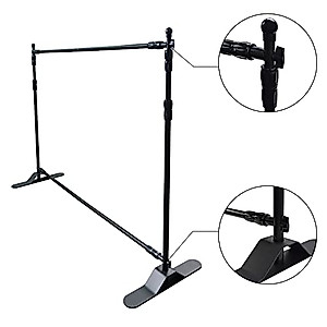 Yohenkta Backdrop Banner Stand, 8ft Adjustable Photo Studio Backdrop Stand Kit with Carrying Bag for Trade Show, Photography, Wall Exhibitor Background, Party, Wedding