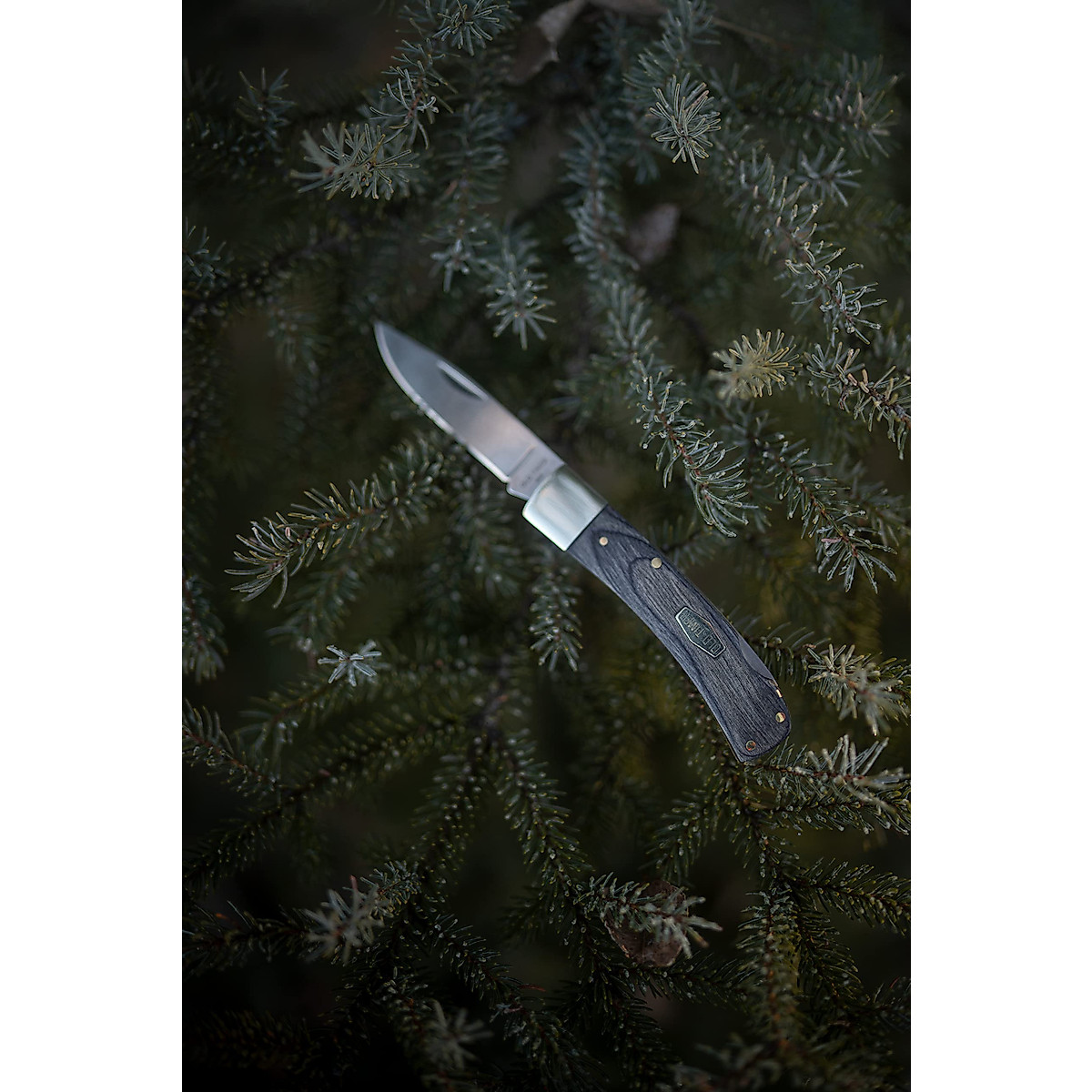 Old Timer Heritage Series 5OT Bruin 6.5in Traditional Lockback Folding Knife with Stainless Steel Drop Point Blade, and Laminate Wood Design Handle for Hunting, Camping, Every Day Carry, and Outdoors