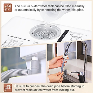 ChuMaste countertop dishwasher, portable dishwasher with water tank, 5 wash programs, leak-proof and can also be connected to the tap. For apartments, dorms, offices, boats, RVs, kitchenettes.