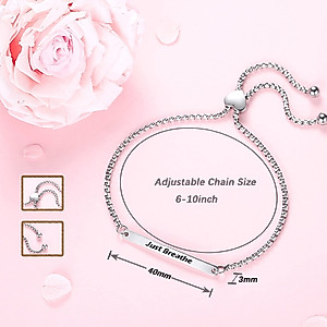 LYMYF Bracelets for Women Teen Girls Handcraft Inspirational Jewelry Encouragement Inspired Link Chain Bracelet Gift for Girlfriend Sister Wife Motivational Women's Link Bracelets