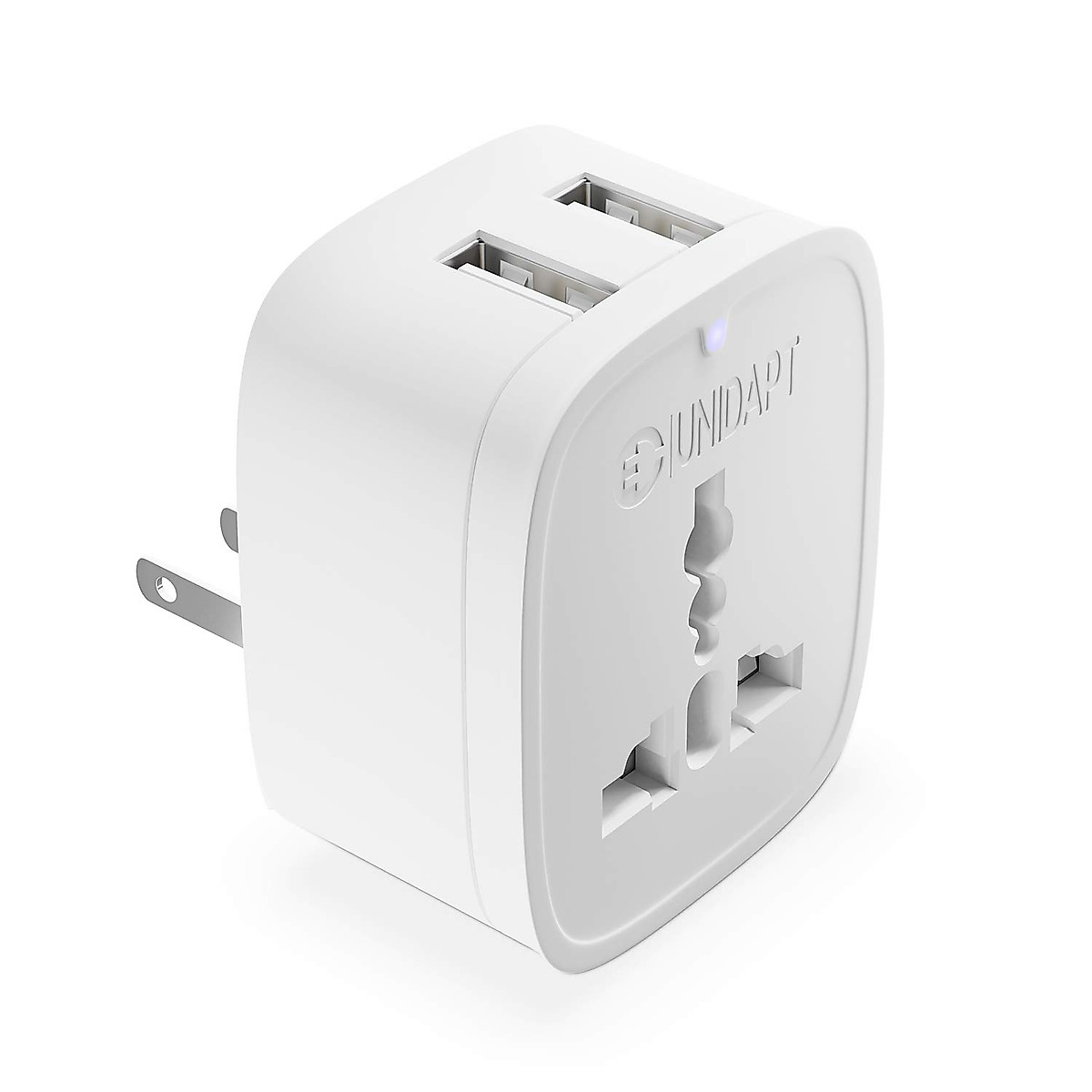 China to US Plug Adapter, Unidapt European to US Pin Converter with 2 USB Ports, 3 in1 Wall Charger Power Adapter, Travel from EU Australia China UK Europe to USA Canada Mexico Japan (Type A)