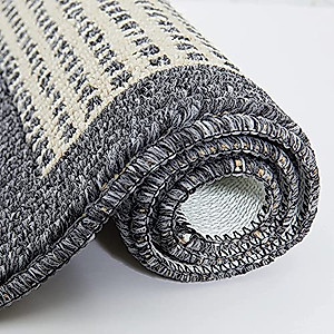 COSY HOMEER 48x18 Inch/28X18 Inch Kitchen Rug Mats Made of 100% Polypropylene 2 Pieces Soft Kitchen Mat Specialized in Anti Slippery and Machine Washable,Black