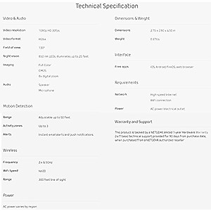 Arlo (VMC3040-100NAS) Q – Wired, 1080p HD Security Camera | Night Vision, Indoor Only, 2-Way Audio | Cloud Storage Included | Works with Alexa (VMC3040), White